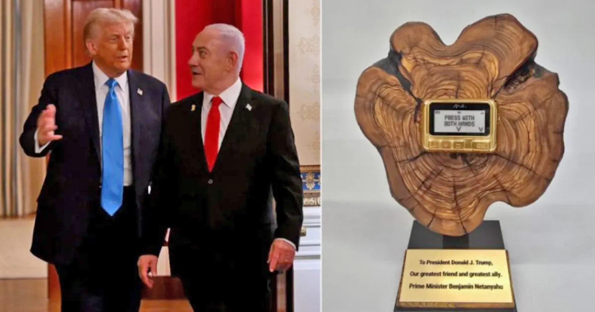 Respect sau avertisment?Netanyahu i-a dat lui Trump un pager de aur ...